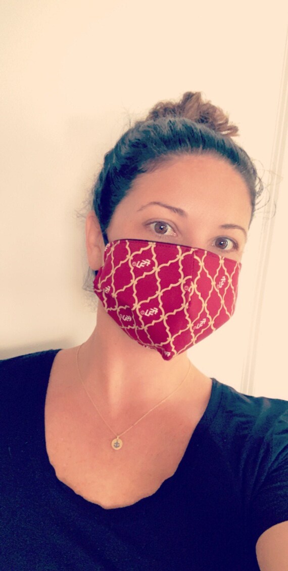 FSU Florida State Face Mask w/ Filter Pocket & Neck Strap | Etsy