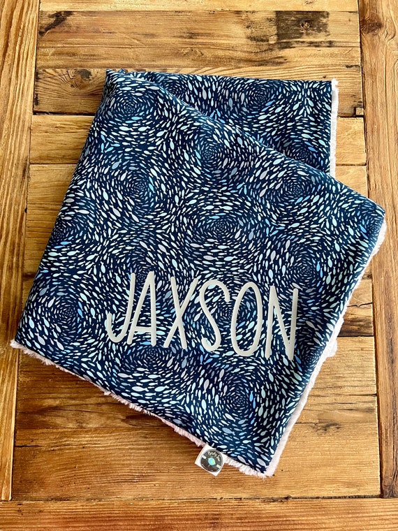 Saltwater Stream Fish Blanket in Blue Baby Toddler Boat - Etsy