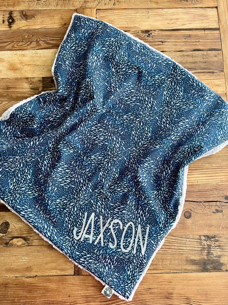 Saltwater Stream Fish Blanket in Blue Baby Toddler Boat - Etsy