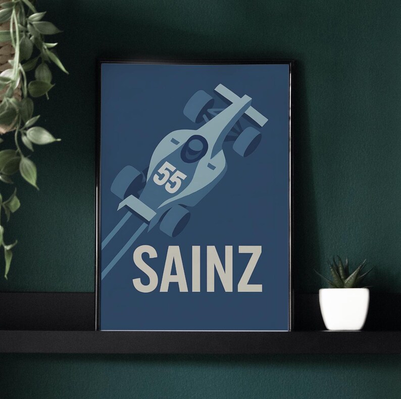 Carlos Sainz Minimalist F1 Car Poster • Racing Number 55 • Williams ...