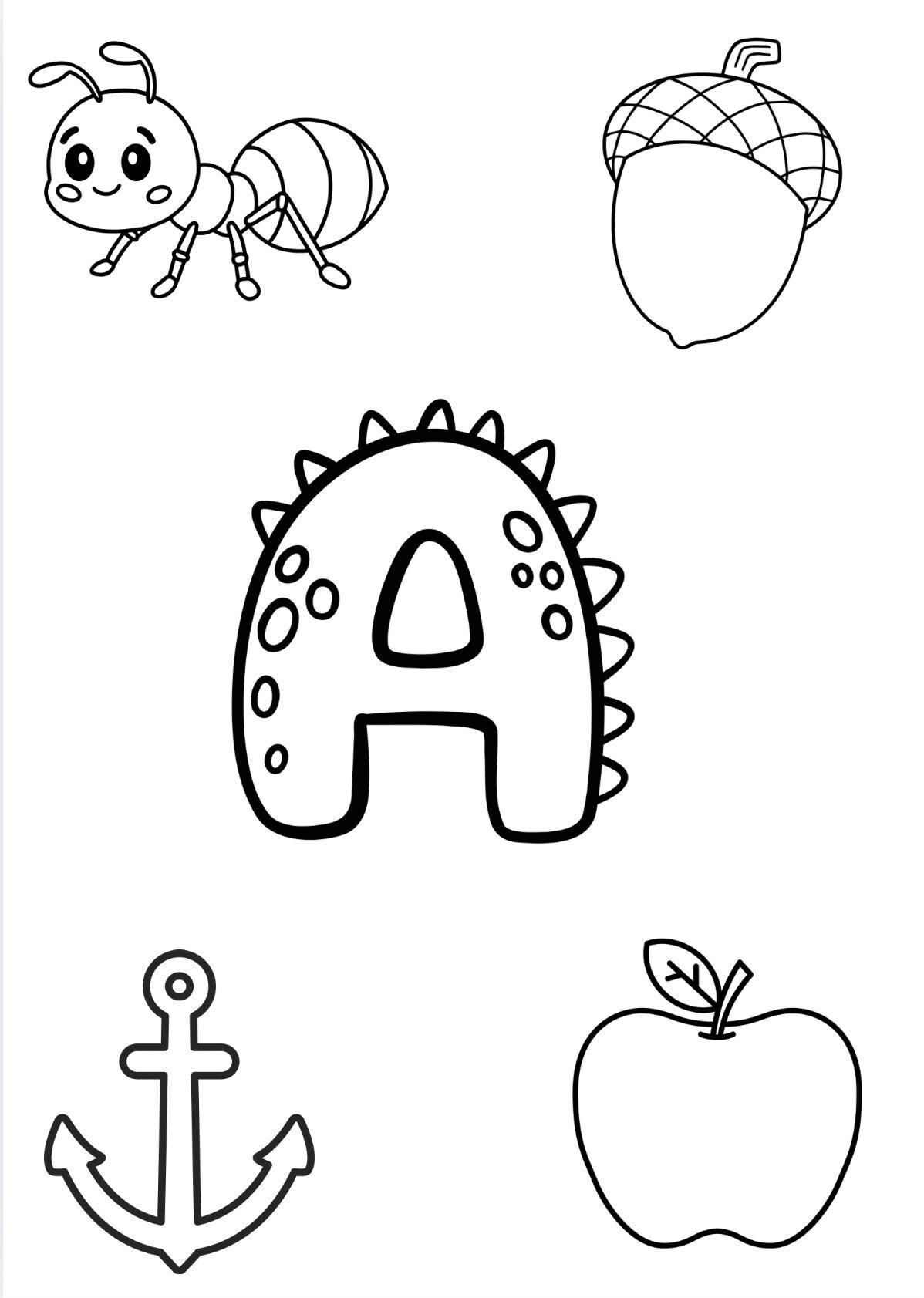 Kids Alphabet Colouring Page - Etsy