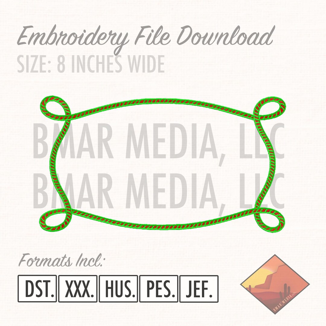 Rope Border Rodeo Western Yeehaw Roping Graphic Embroidery File ...