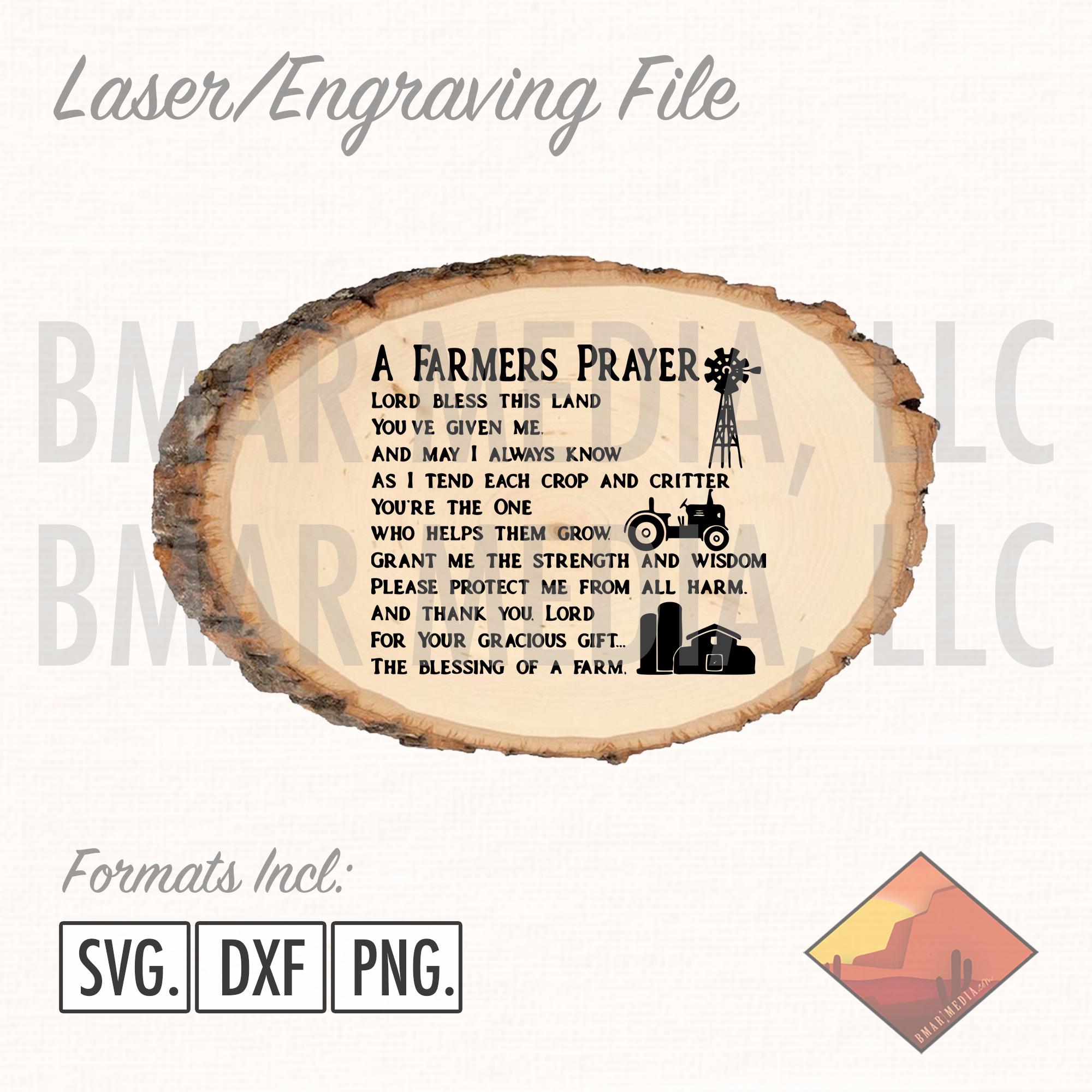 Farmers Prayer Ag Sign Quote Graphic Laser Engraving Download. 3 File ...