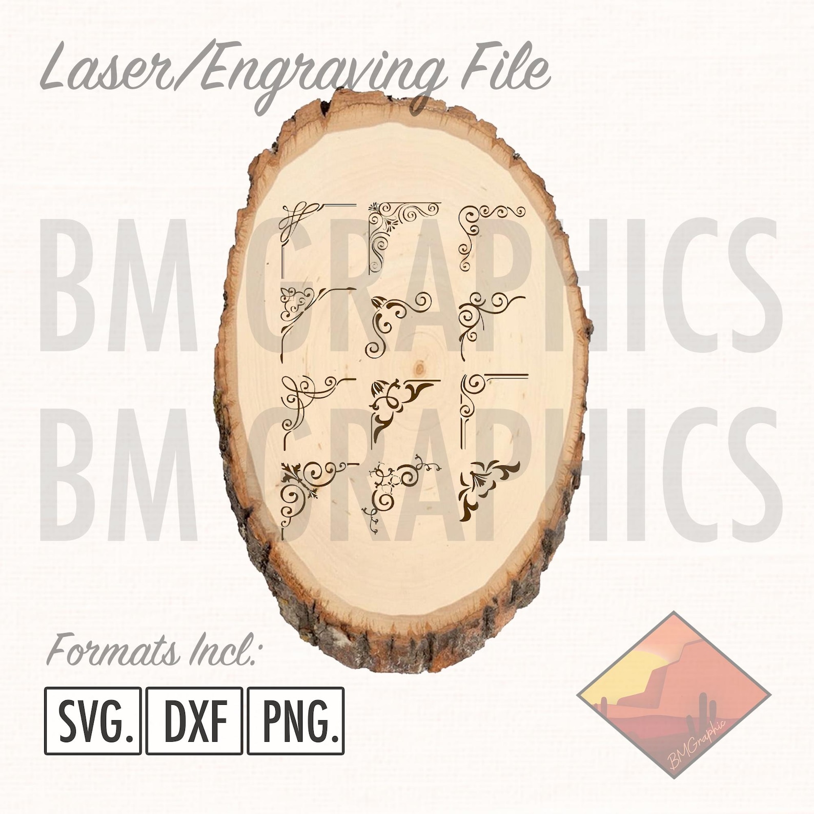 Filigree Scroll Decorative Corner Pieces Laser Engraving File/graphic ...