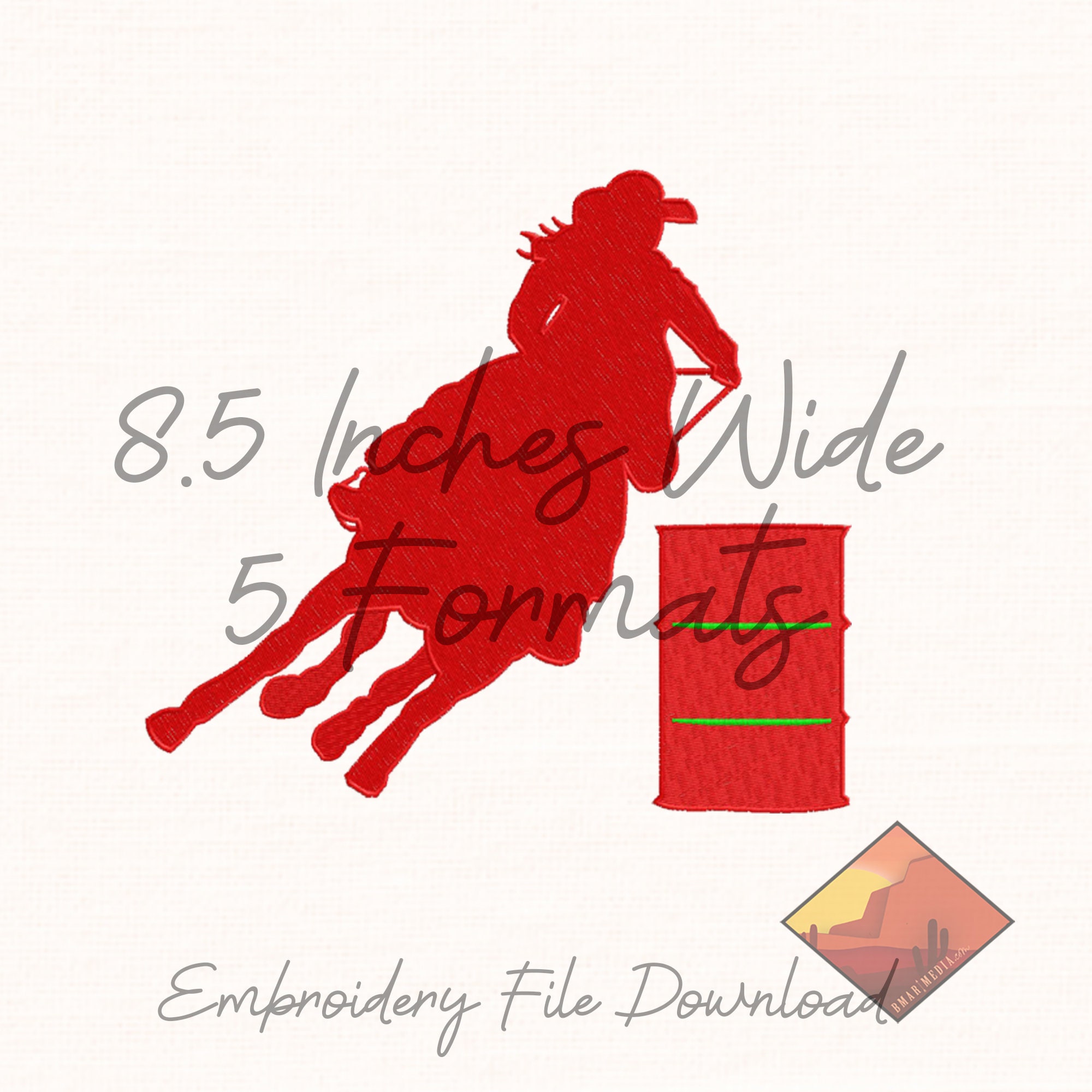 Barrel Racing Horse Barrel Racer Graphic Embroidery File Download 8.5 ...