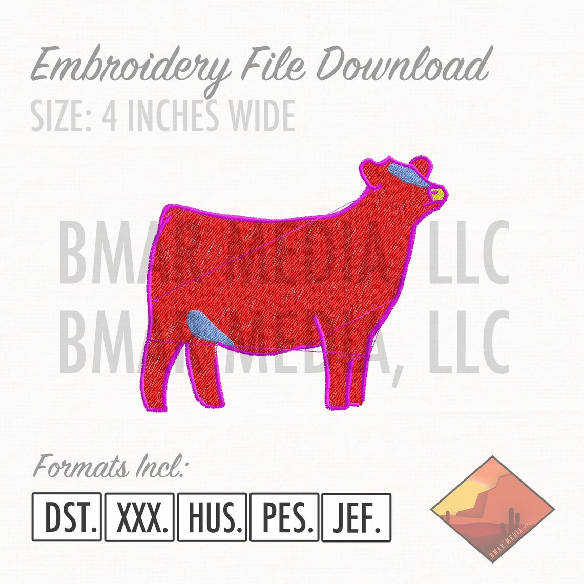 Cow Show Cattle 4H Beef Dairy Graphic Embroidery File Download - 4 ...