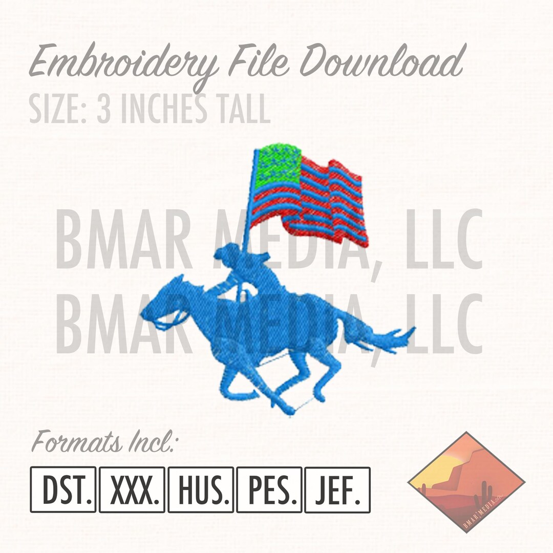 Running Horse American Flag Rodeo Flag Girl Flag Boy Graphic Embroidery ...