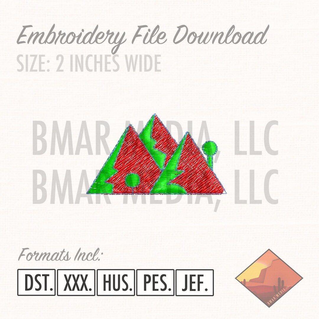 Deco Mountains Art Deco Modern Landscape Embroidery Graphic File ...