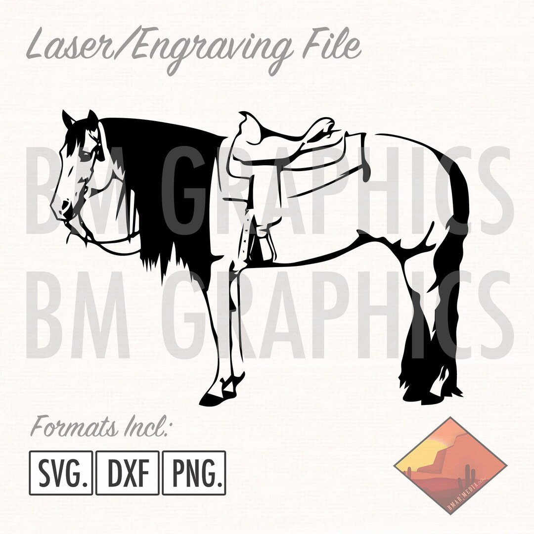 Western Pleasure Horse With Saddle Laser Engraving File/graphic ...