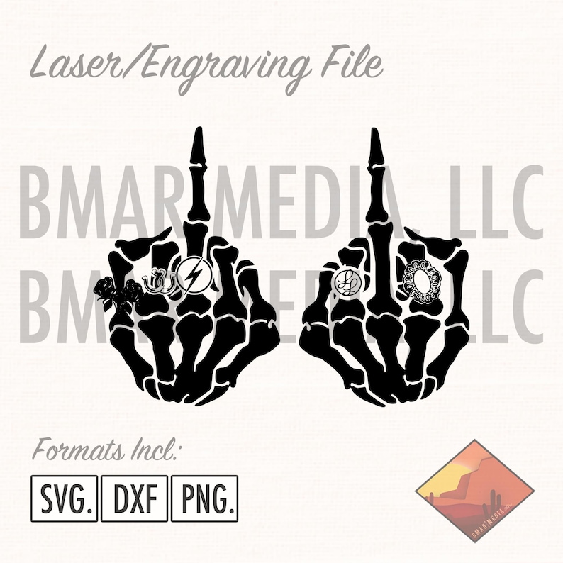 Skeleton Hands Middle Finger Turquoise Western Cowgirl Laser Engraving ...