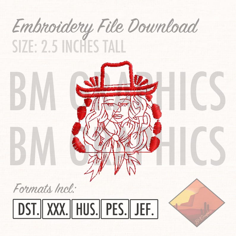 Western Gringa Cowgirl Cowgal Embroidery Graphic File Download 2.5 ...