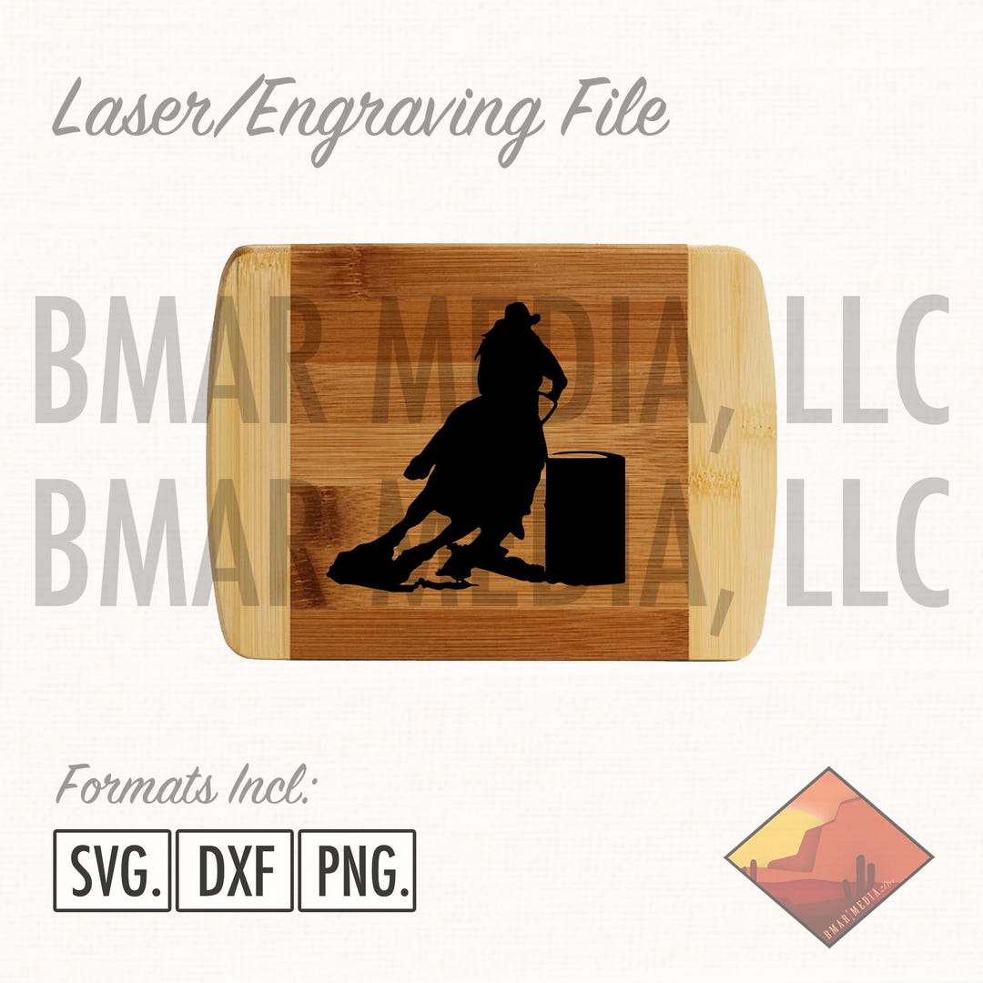 Barrel Racing Barrel Racer Rodeo Laser SVG DXF PNG File Download. 3 ...