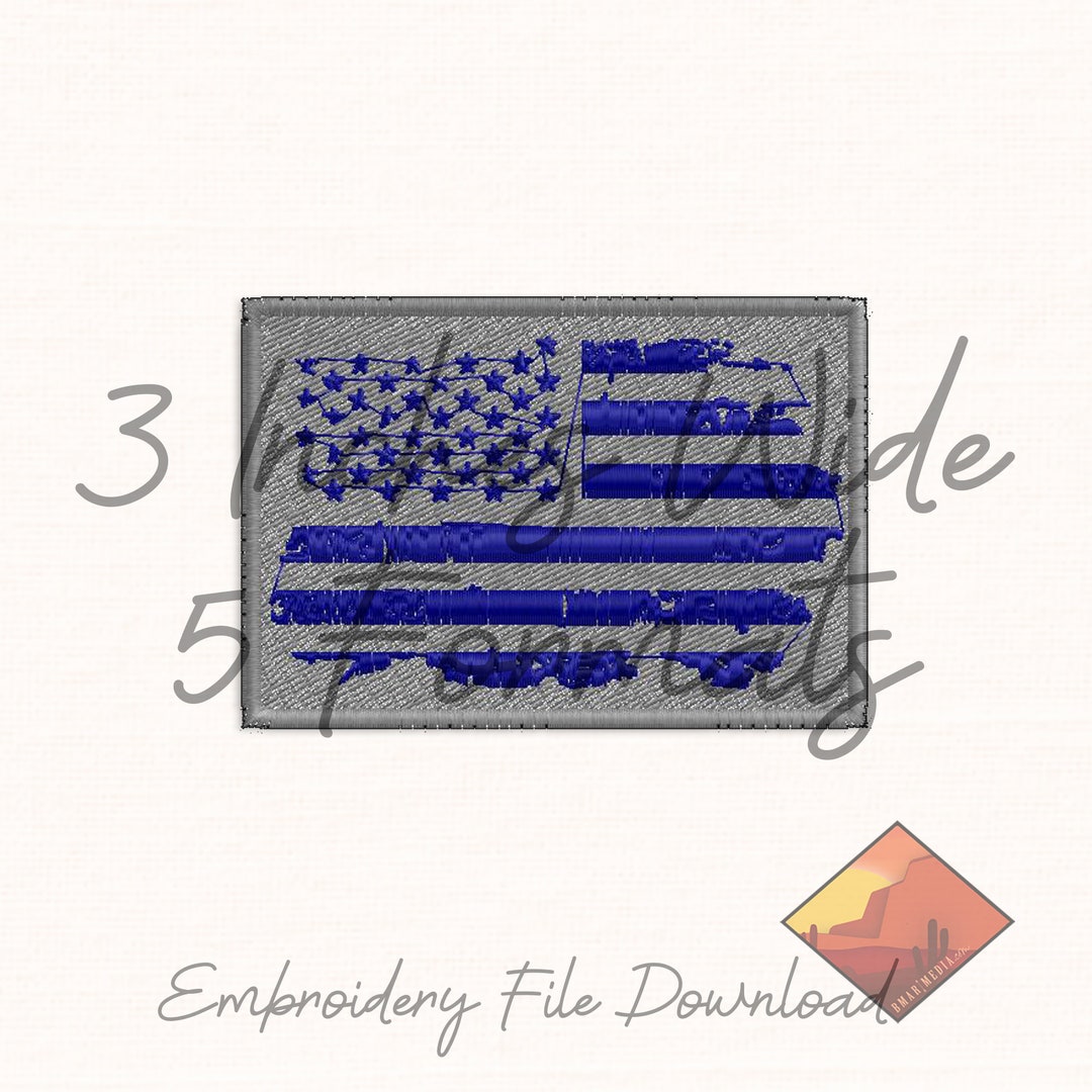 American Flag Rugged USA Flag Patch Graphic Embroidery File 3 Inches ...