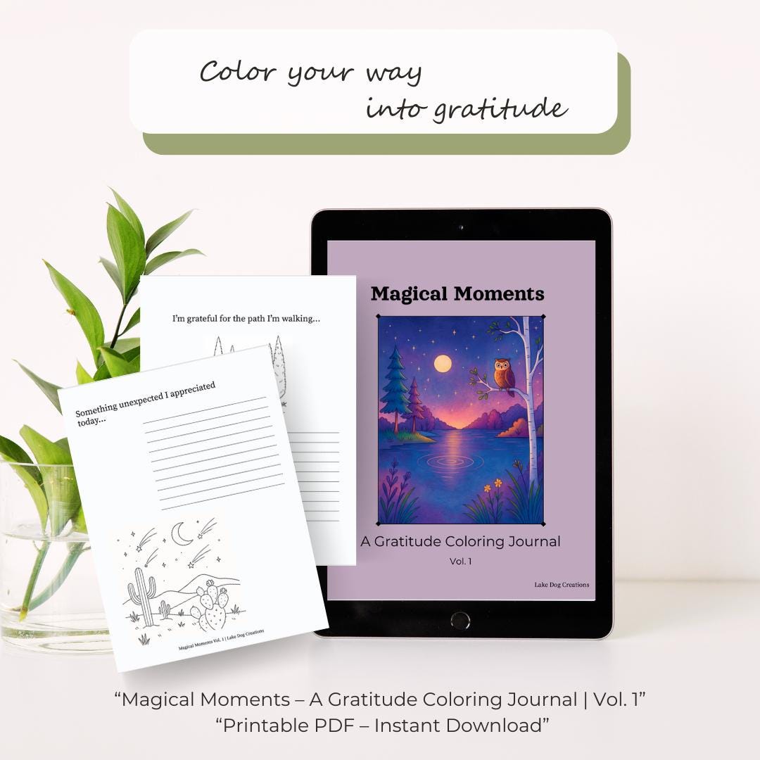 Magical Moments Gratitude Coloring Journal | Printable PDF for Self ...