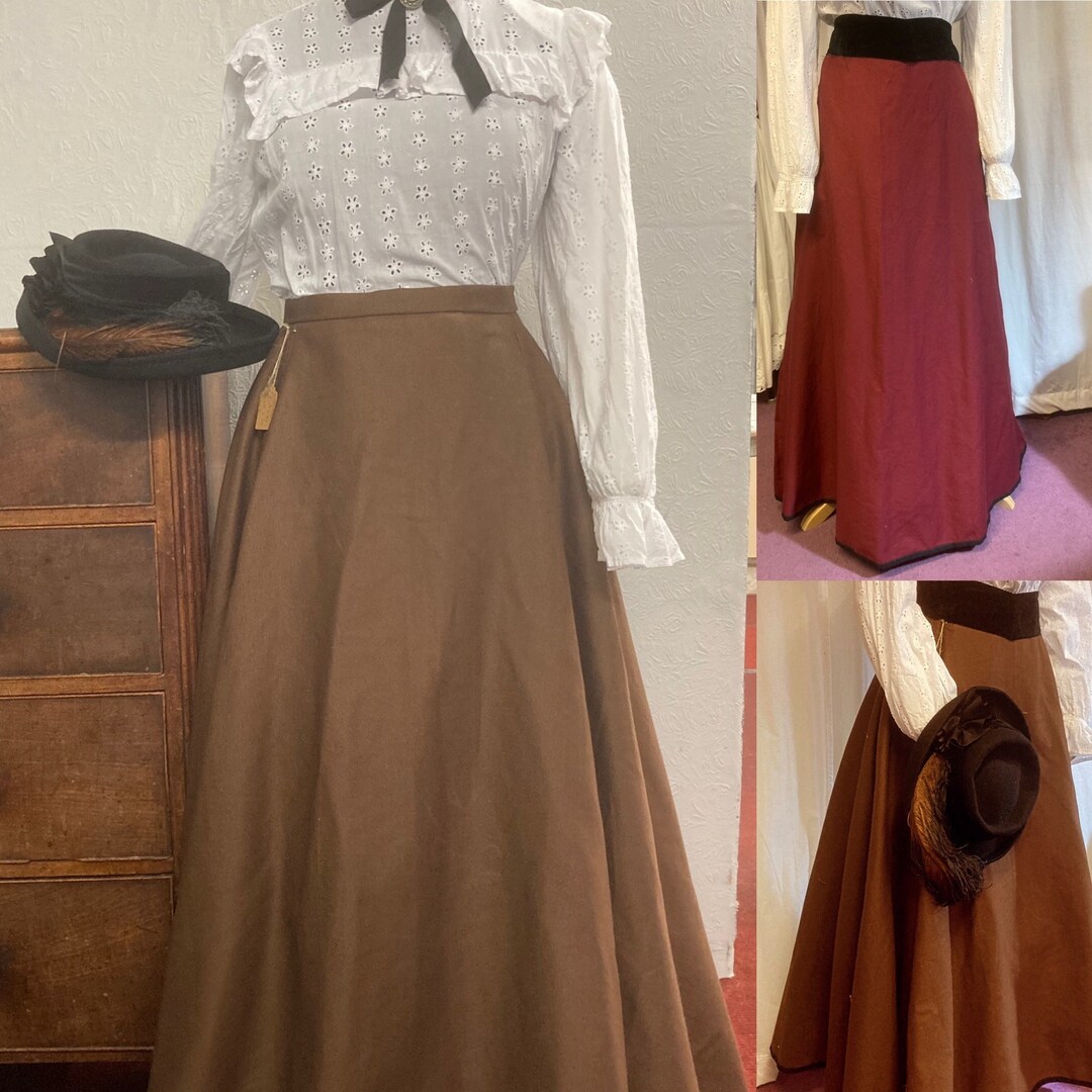 Victorian Edwardian Style Fan Skirt or Walking Skirt - Etsy