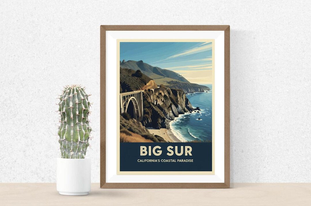Big Sur Poster, Digital Print, Surf Art Decor, California Coast Poster ...