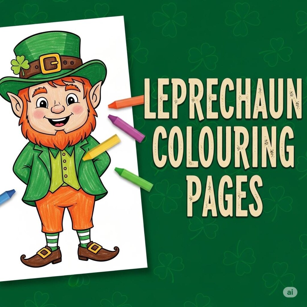 Irish Leprechaun Colouring 20+ Pages – Printable & Instant Download - Etsy