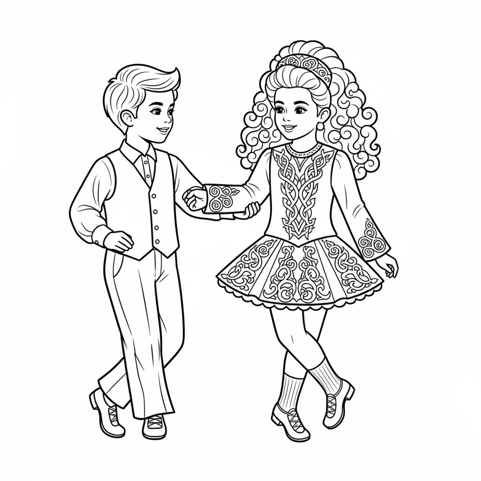Irish Dance Printable Colouring 20+ Pages | Kids Celtic Art Activity ...