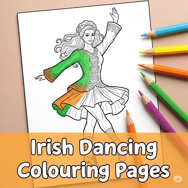 Irish Dance Printable Colouring 20+ Pages | Kids Celtic Art Activity ...