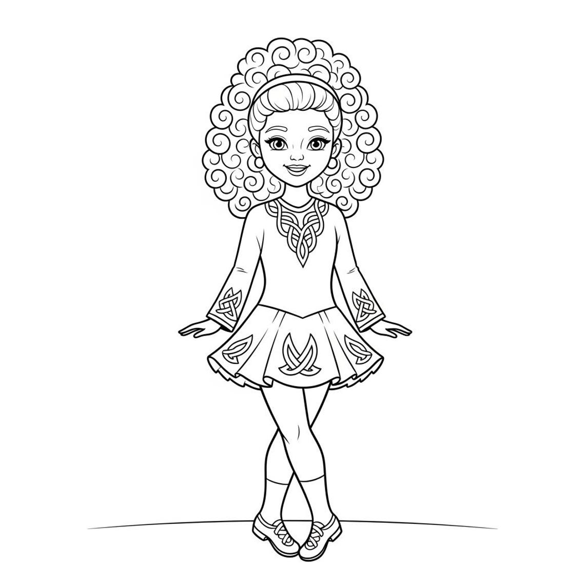 Irish Dance Printable Colouring 20+ Pages | Kids Celtic Art Activity ...