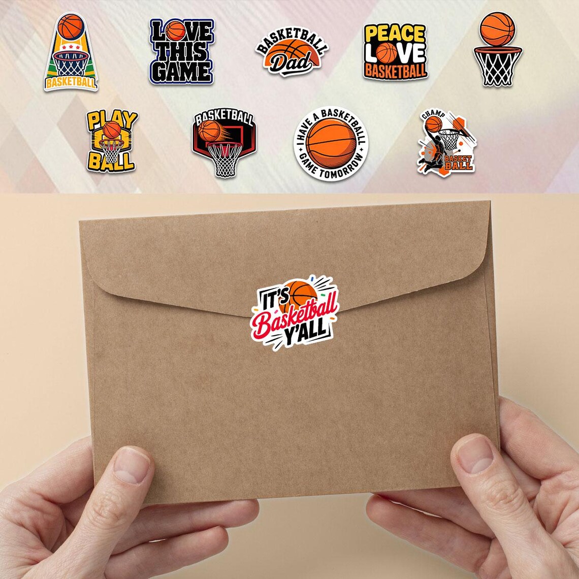 COMBO 10 PCS Basketball Stickers, Waterproof Basketball Sticker Pack ...