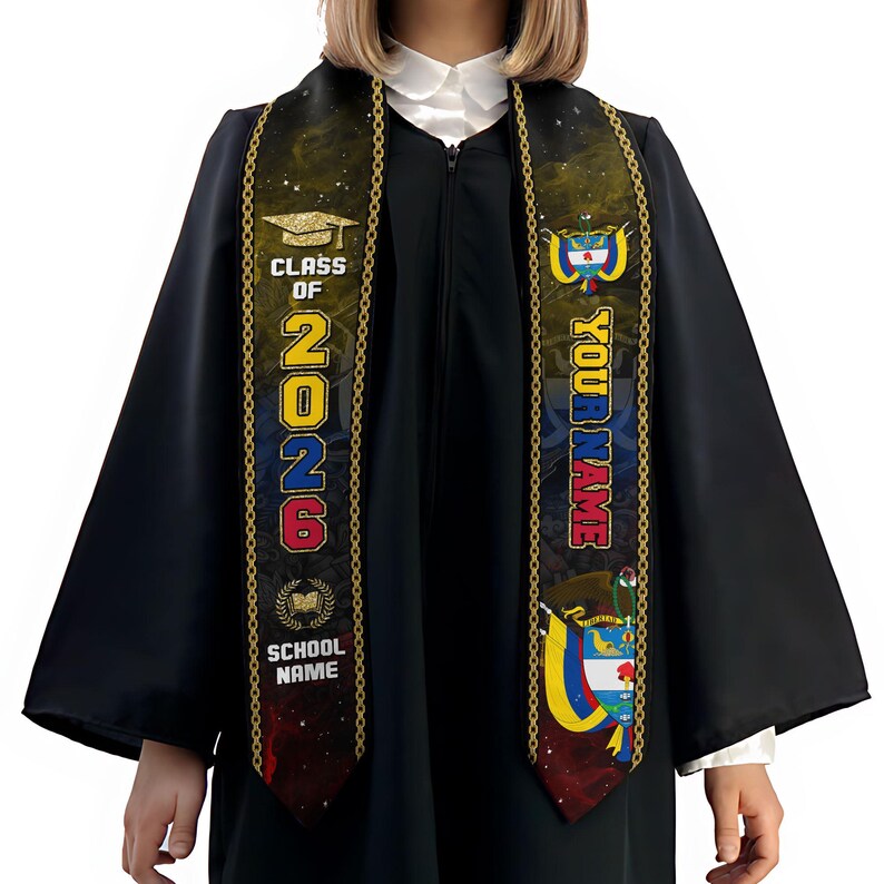 Custom Colombian American Flag Graduation Sash 2026, Colombian ...
