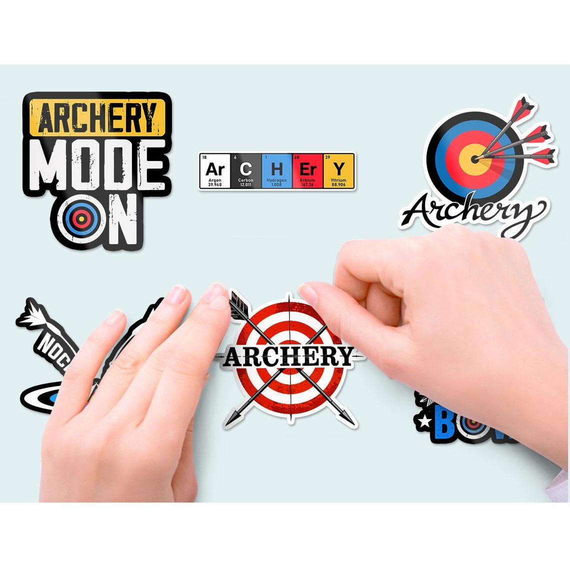 COMBO 12 PCS Archery Sticker, Hunting Archery, Target Bow Stickers ...
