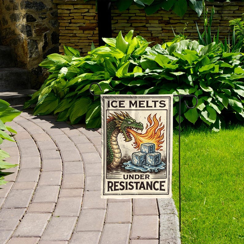 Ice Melts Under Resistance Anti ICE Yard Garrden House Flag, Abolish ...