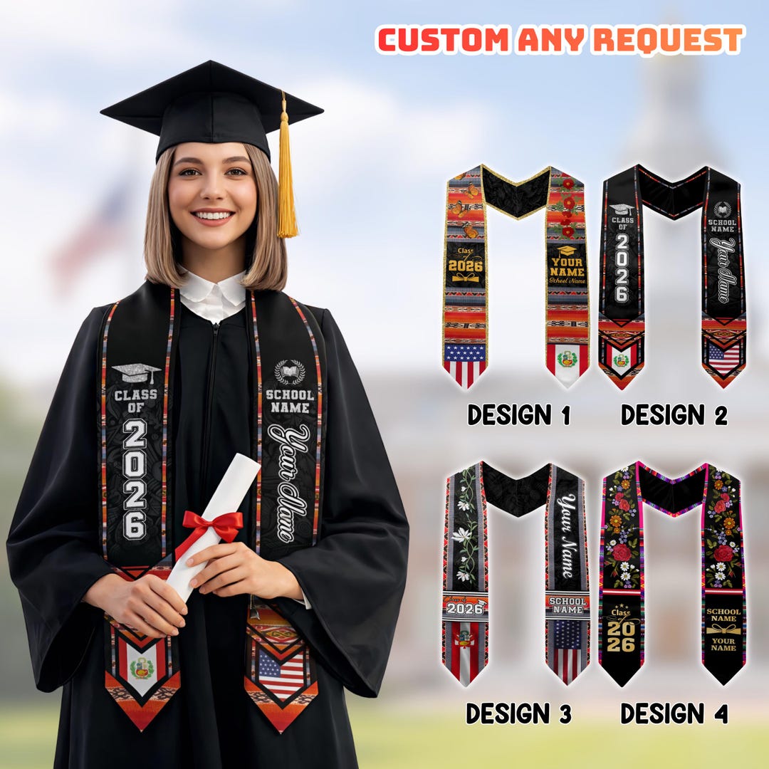 Personalized Peruvians Graduation Sash 2026, Peru Graduation Stole 2026 ...