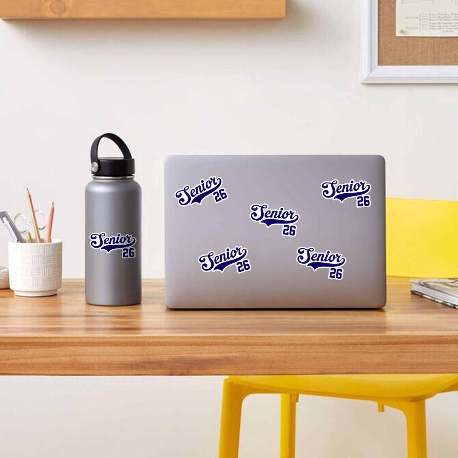 COMBO 3 PCS Class of 2026 Senior Stickers, Blue & White Theme Vinyl ...
