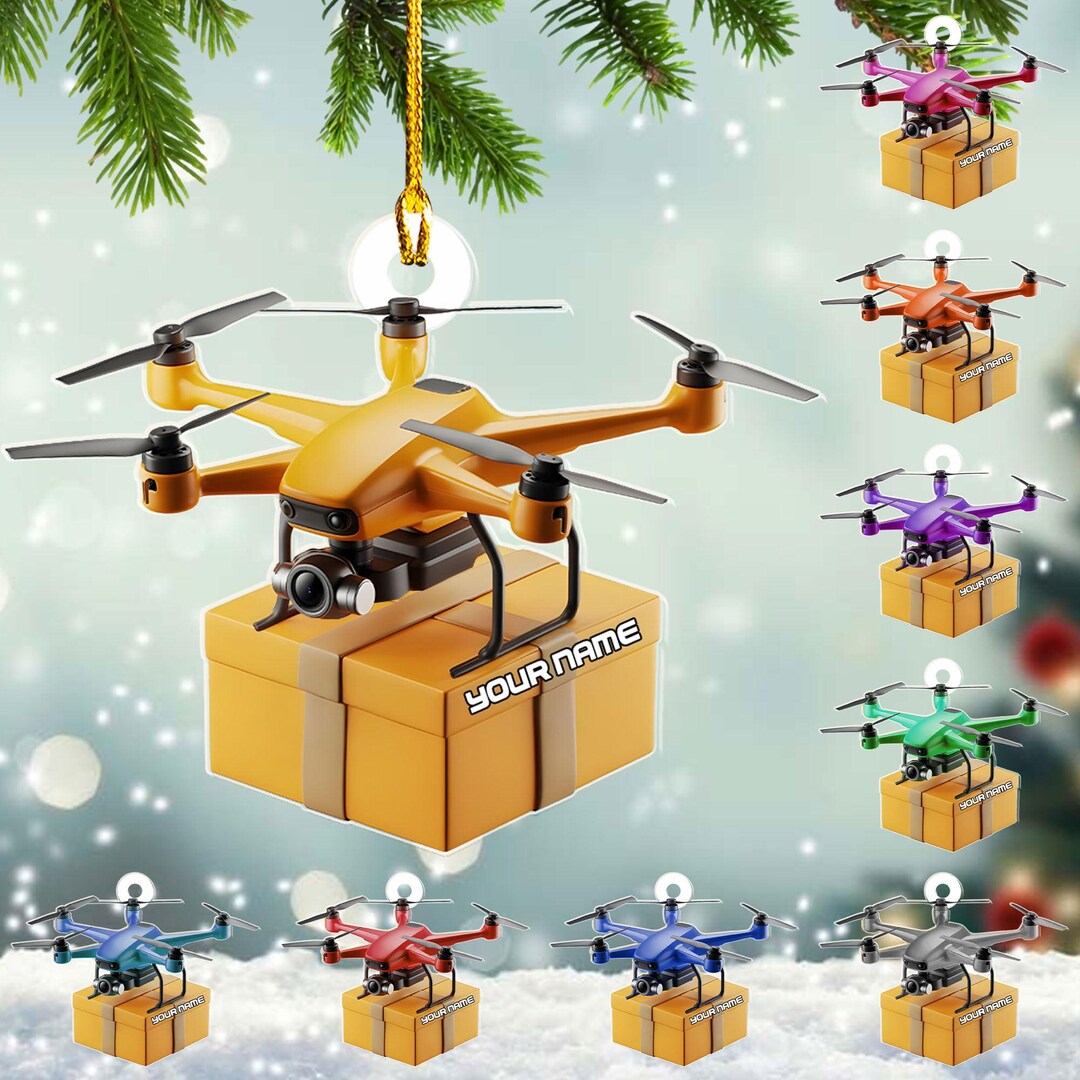 Personalized Drone Ornament 2025, Drone Delivery Christmas Tree ...