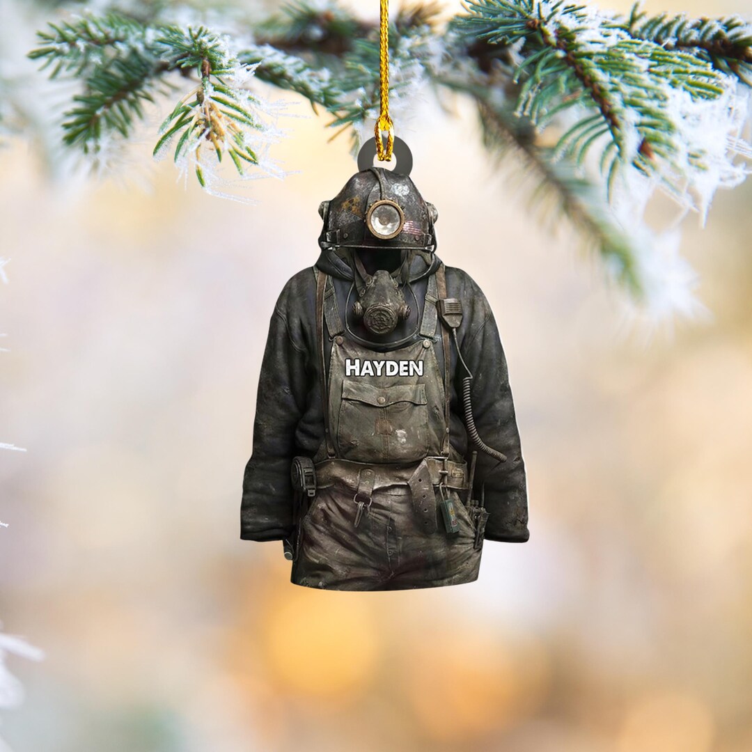 Personalized Coal Miner Flat Ornaments: Custom Name Plastic/wood Worker ...