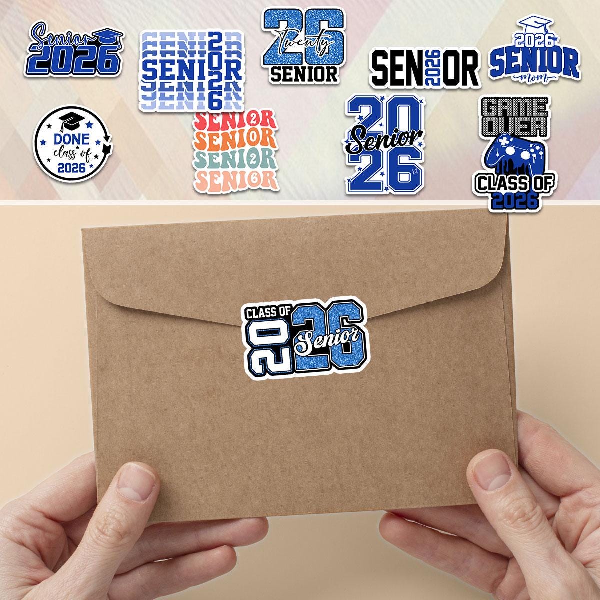 COMBO 10 PCS Class of 2026 Senior Stickers, Blue & White Theme Vinyl ...