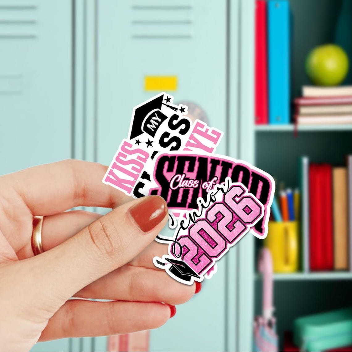 COMBO 10 PCS Class of 2026 Senior Stickers | Pink Theme Vinyl Senior ...