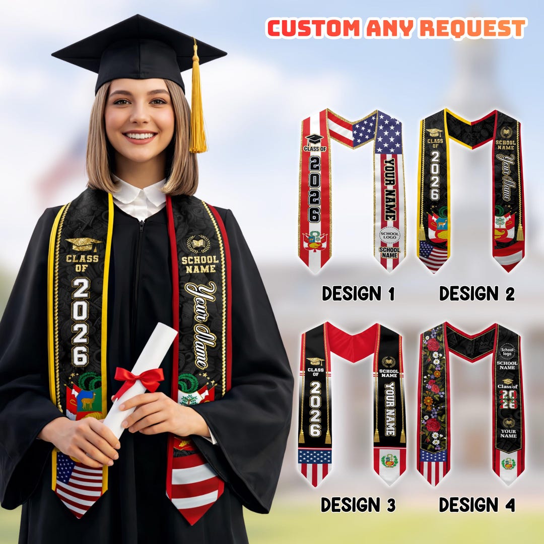 Personalized Peruvians Graduation Sash 2026, Peru Graduation Stole 2026 ...