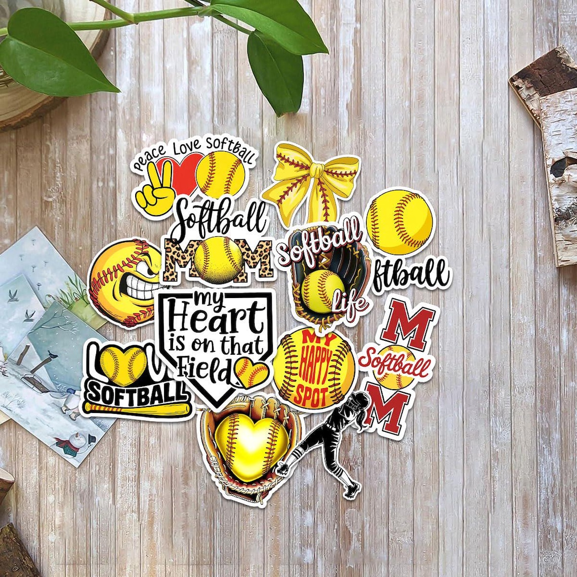 COMBO 12 PCS Softball Stickers Pack for Players, Girls & Players – Cute ...