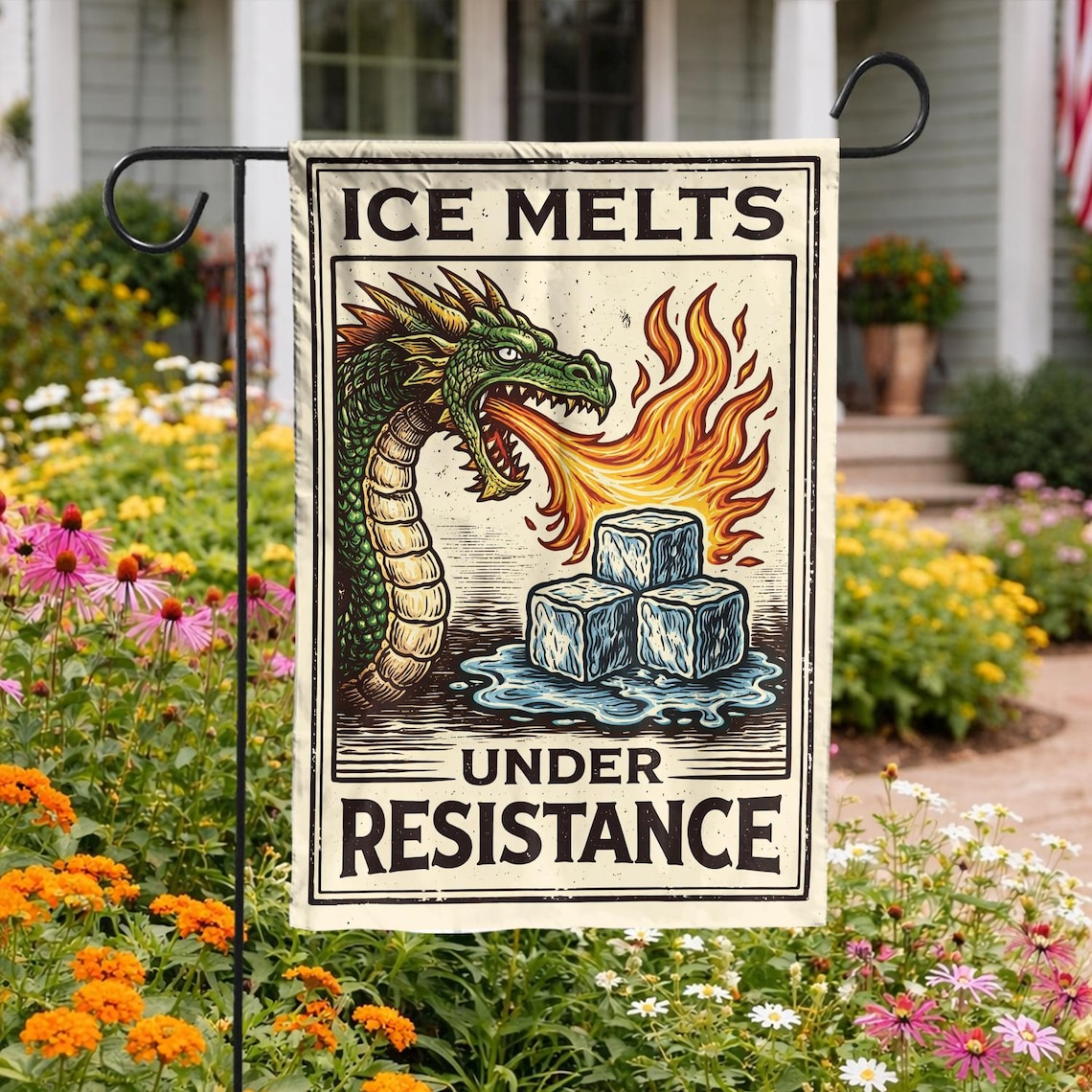 Ice Melts Under Resistance Anti ICE Yard Garrden House Flag, Abolish ...