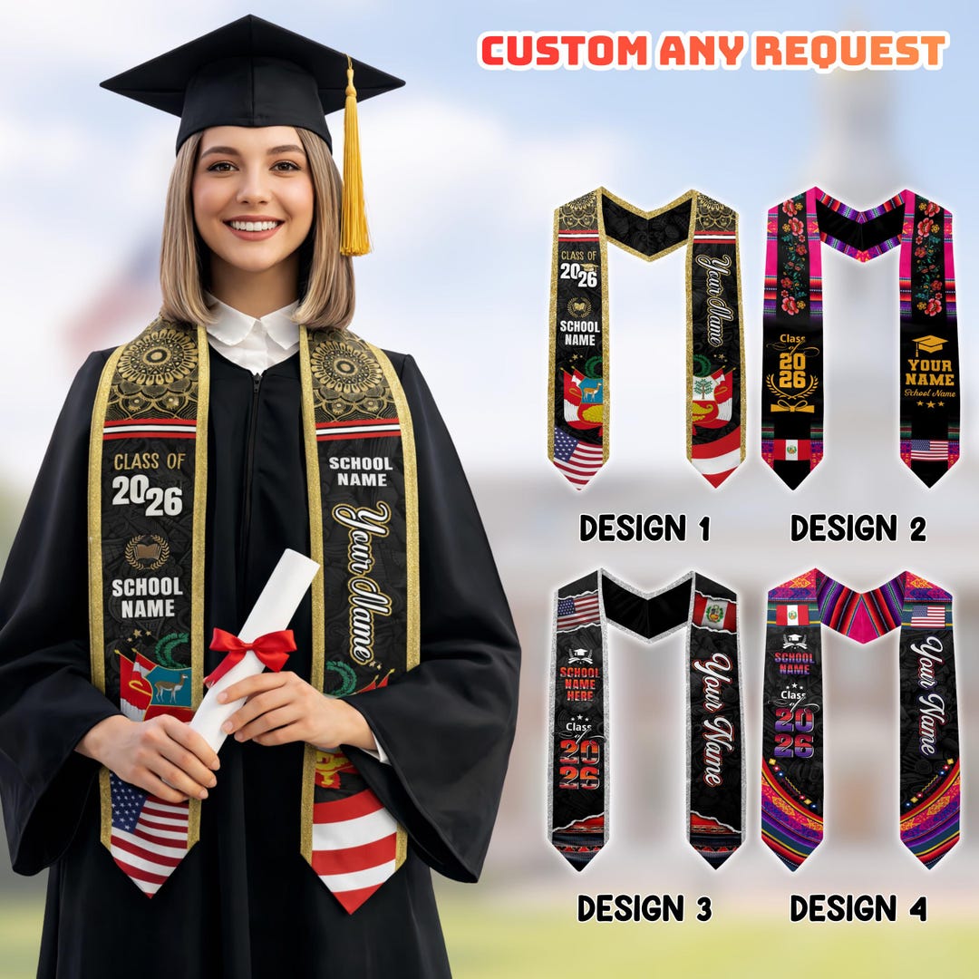 Personalized Peruvians Graduation Sash 2026, Peru Graduation Stole 2026 ...
