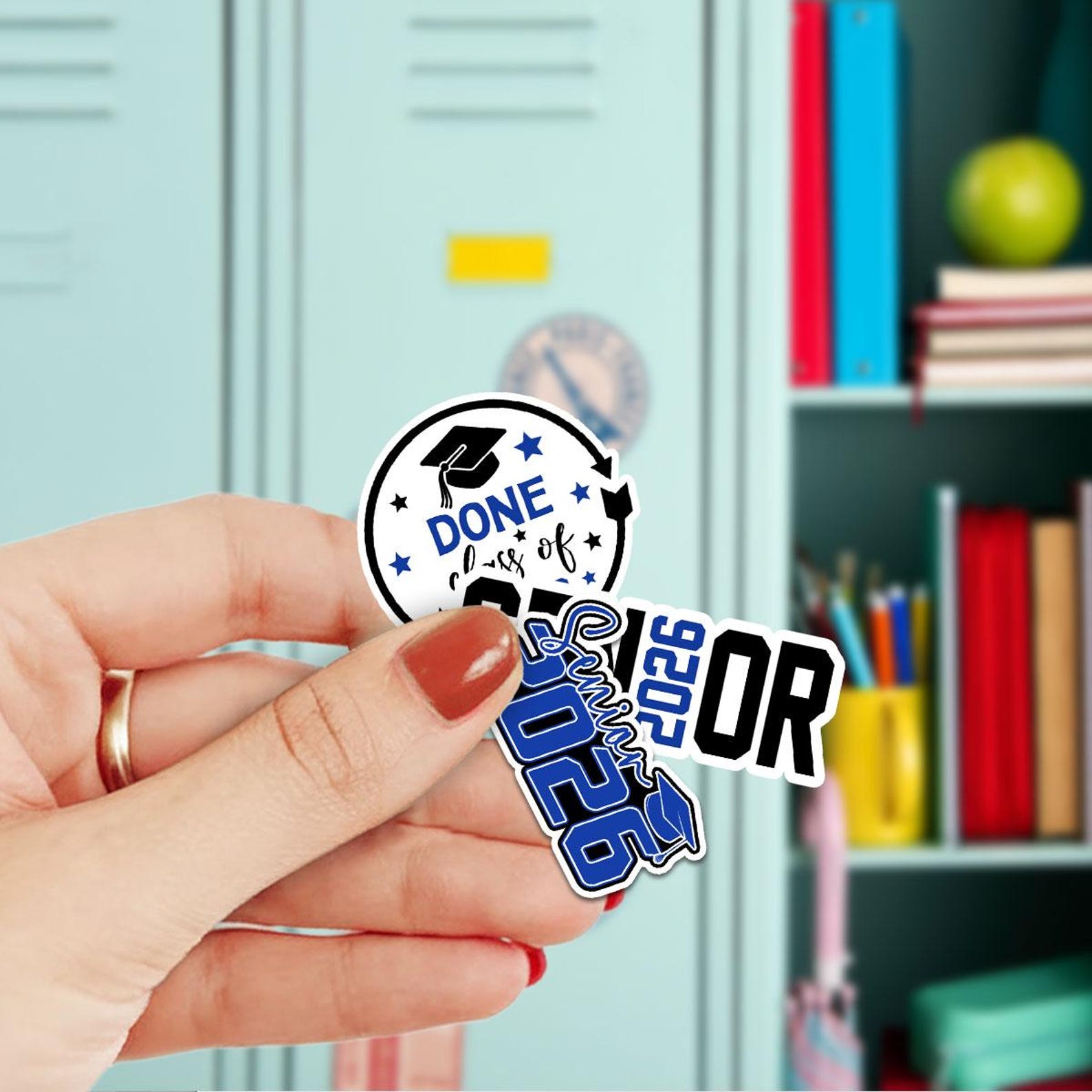 COMBO 10 PCS Class of 2026 Senior Stickers, Blue & White Theme Vinyl ...