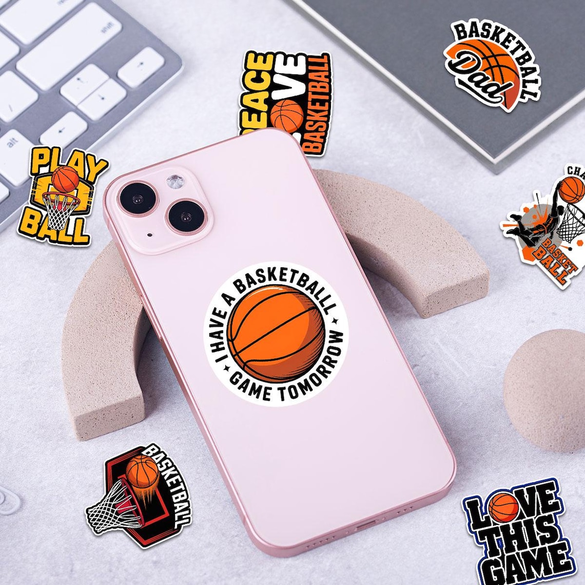 COMBO 10 PCS Basketball Stickers, Waterproof Basketball Sticker Pack ...