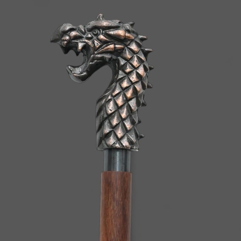 Hand Carved Dragon Walking Stick — Dragon Head Handle Cane - Etsy Australia