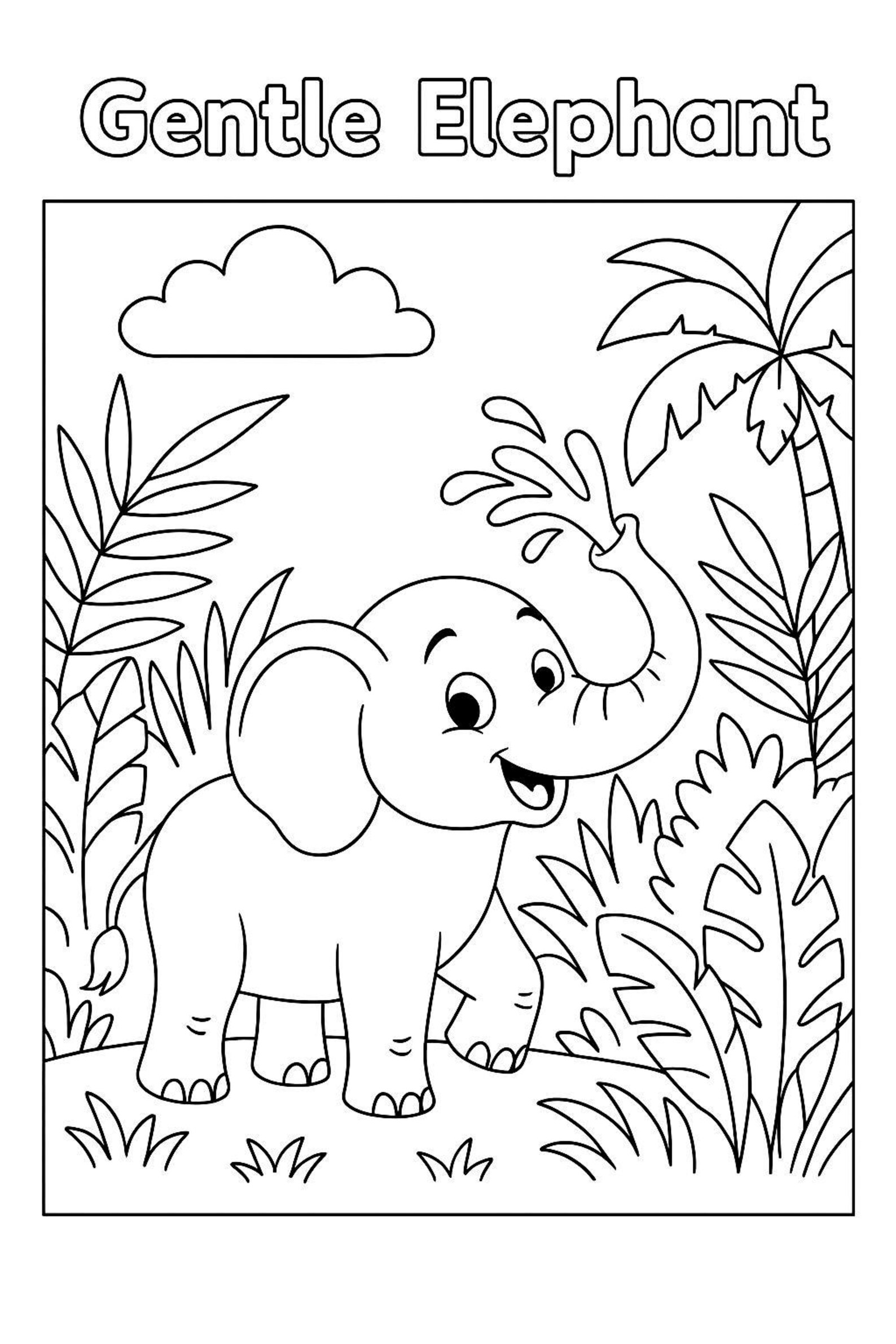 Kids Jungle Safari Coloring Activity Book - 18 Printable PDF Animals ...