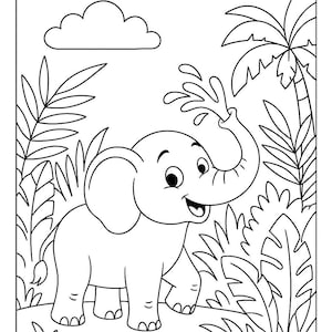 Kids Jungle Safari Coloring Activity Book - 18 Printable PDF Animals ...