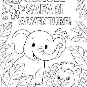 Kids Jungle Safari Coloring Activity Book - 18 Printable PDF Animals ...