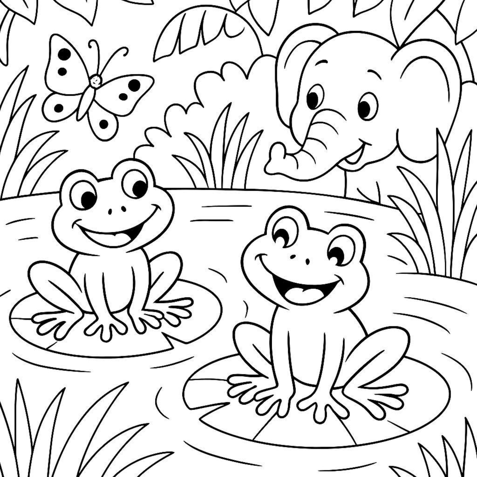 Kids Jungle Safari Coloring Activity Book - 18 Printable PDF Animals ...