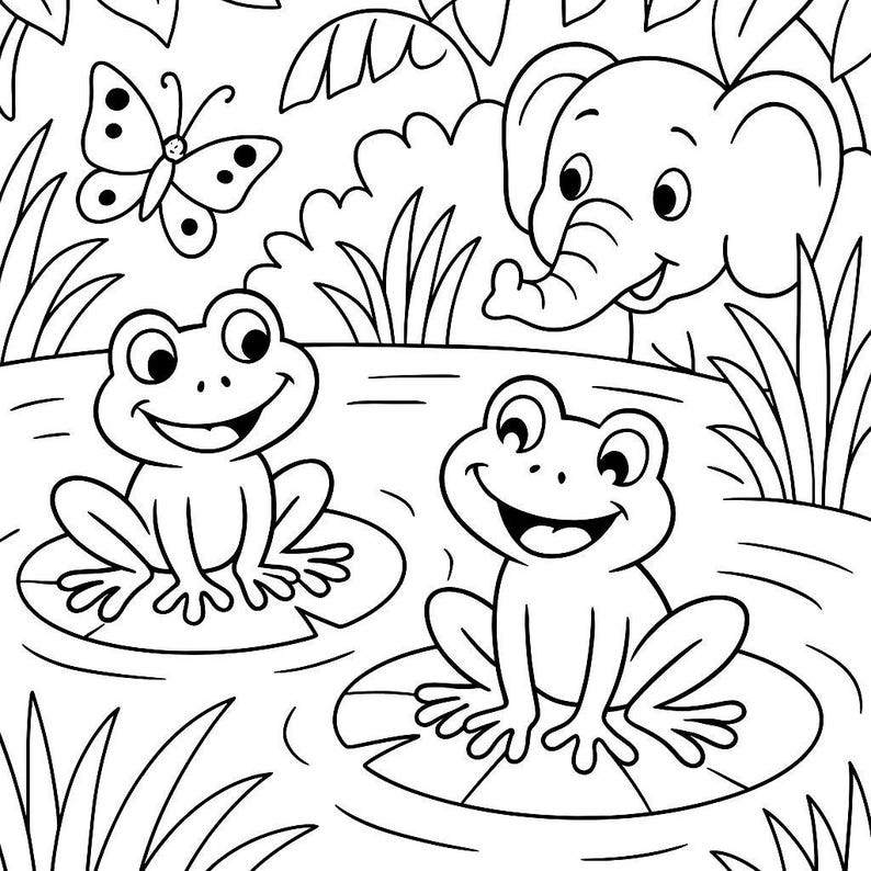 Kids Jungle Safari Coloring Activity Book - 18 Printable PDF Animals ...