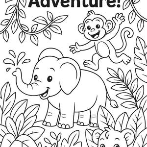 Kids Jungle Safari Coloring Activity Book - 18 Printable PDF Animals ...