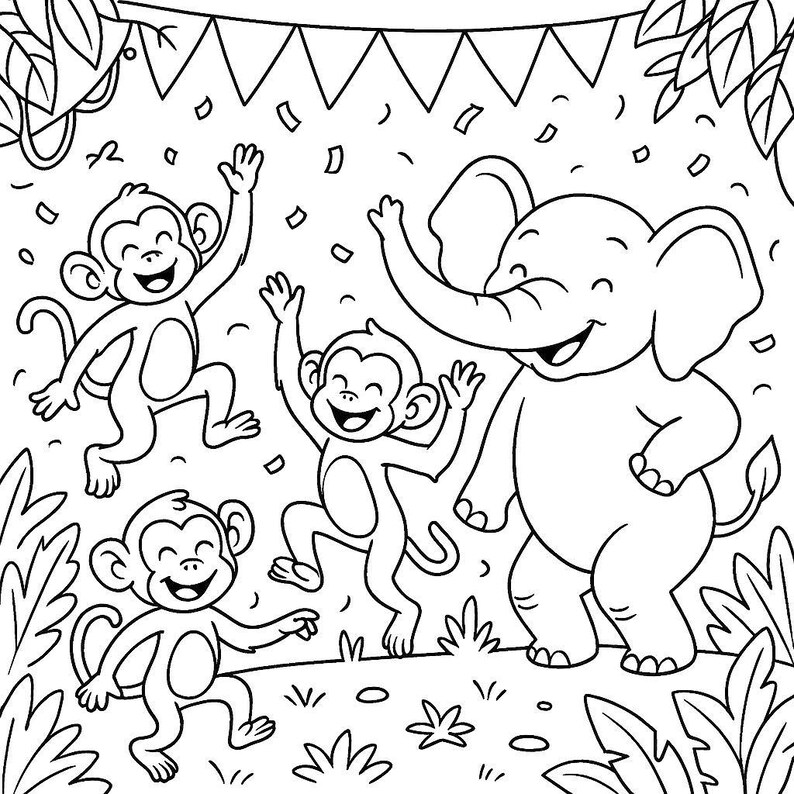 Kids Jungle Safari Coloring Activity Book - 18 Printable Animals ...