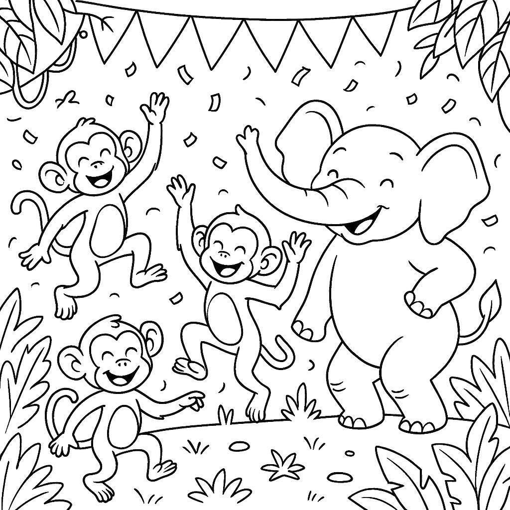 Kids Jungle Safari Coloring Activity Book - 18 Printable PDF Animals ...