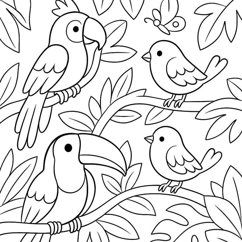 Kids Jungle Safari Coloring Activity Book - 18 Printable PDF Animals ...